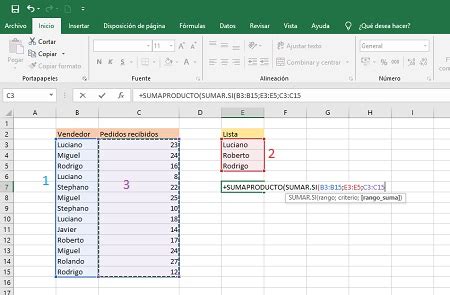 Sumar en función de una lista Acerca De Las Funciones Excel Intermedio