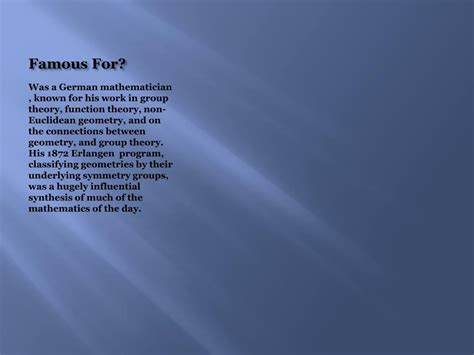 Ppt Felix Klein Powerpoint Presentation Free Download Id 2612507