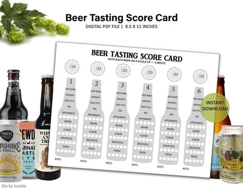 Printable Beer Tasting Score Sheet Printable Word Searches