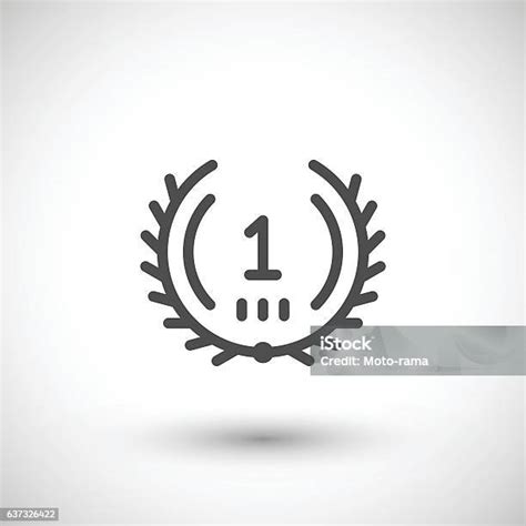 월계관 꺾은선형 아이콘크기 1위에 대한 스톡 벡터 아트 및 기타 이미지 1위 경쟁 디자인 Istock
