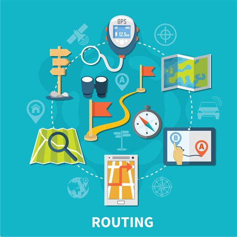 Route Navigation Round Composition 2328638 Vector Art At Vecteezy