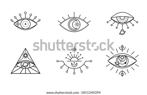 악마의 눈 기호 세트 신비한 신비로운 스톡 벡터로열티 프리 1851240394 Shutterstock