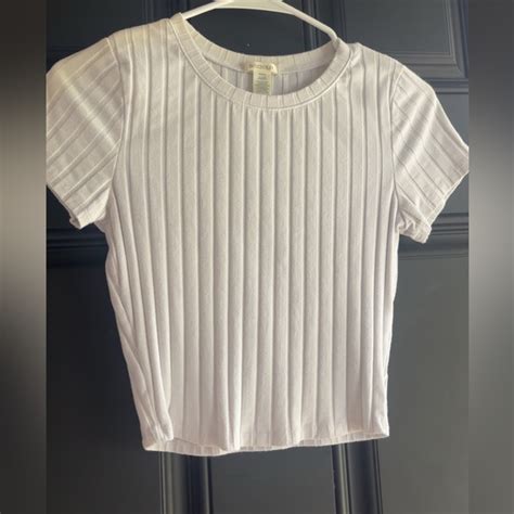 Zara Tops Zara White Ribbed Short Sleeve Tee Poshmark