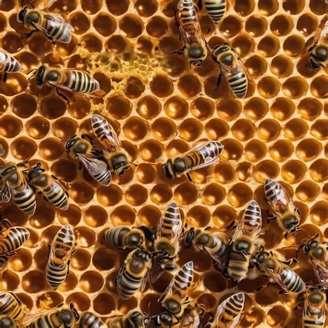 Premium Ai Image Ai Generated Illustration Of A Beehive With Several Bees Resting On A Honeycomb