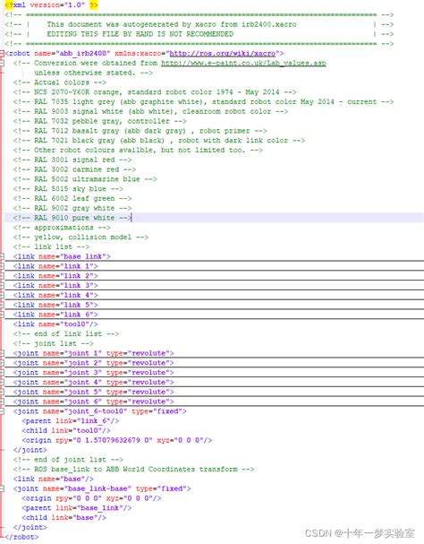 【ros I】 Abb Irb2400 Urdfabb Urdf Csdn博客