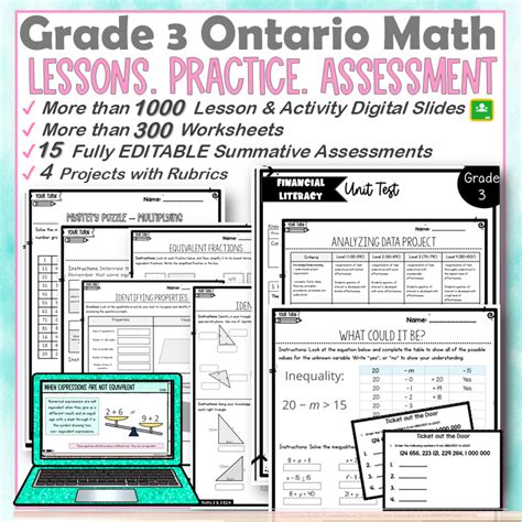 Grade 3 Ontario Math Full Year Bundle Staceys Circle