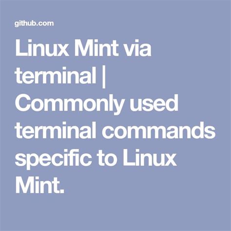 Linux Mint Via Terminal Commonly Used Terminal Commands Specific To Linux Mint Linux Mint