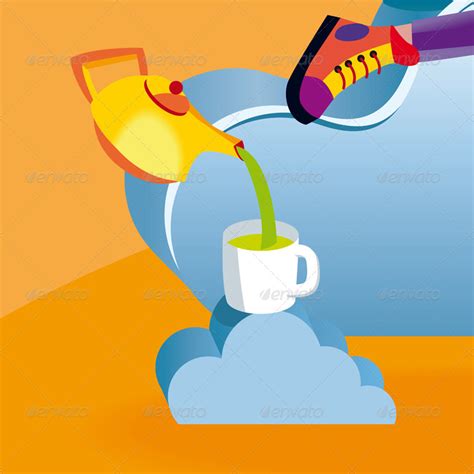 Cloud Computing Woman With Laptop Vectors Graphicriver