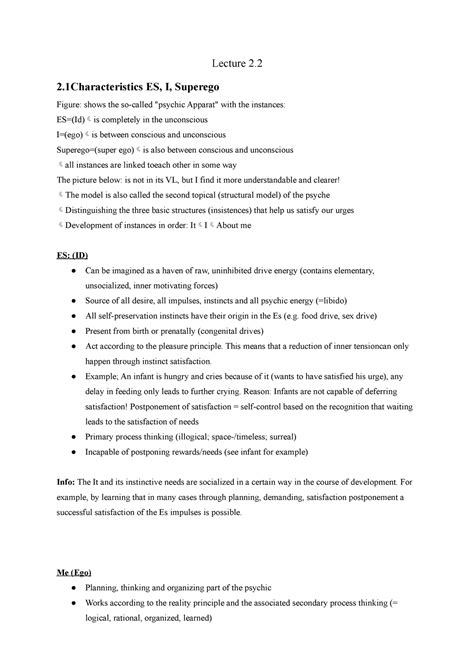 Lecture 22 Psychoanalytic Characteristics Of Personality Lecture 2
