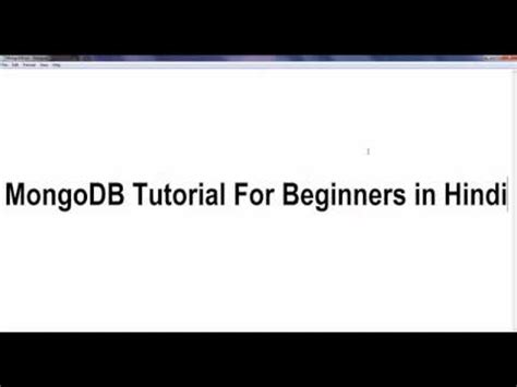 MongoDB Tutorial For Beginners In Hindi Installing And Configuring MongoDB YouTube