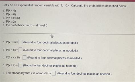 Solved Let x be an exponential random variable with λ Chegg