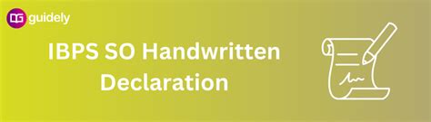 Ibps So Handwritten Declaration 2025 Sample Format