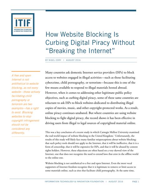 Pdf How Website Blocking Is Curbing Digital Piracy Without Breaking