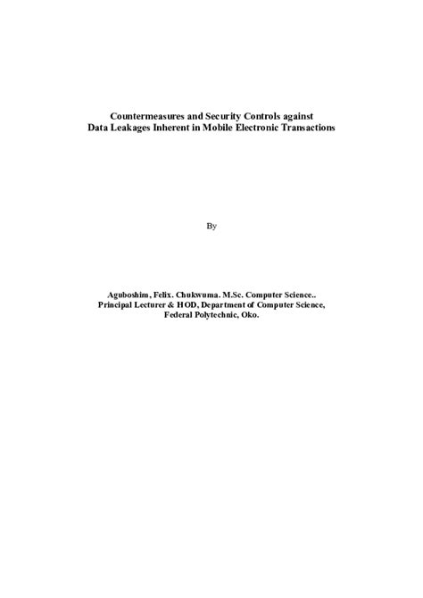 Doc Countermeasures And Security Controls Against Data Leakages