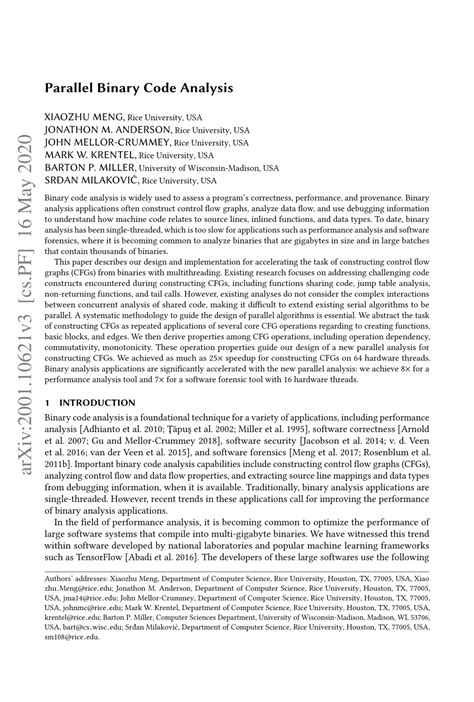 Pdf Parallel Binary Code Analysis