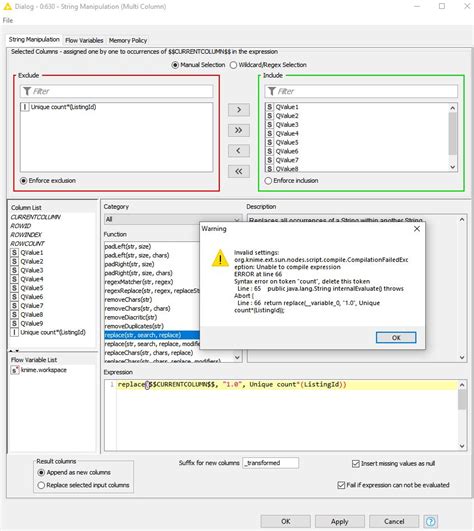 Replacing Cell Values Using Multi Column String Manipulation Knime