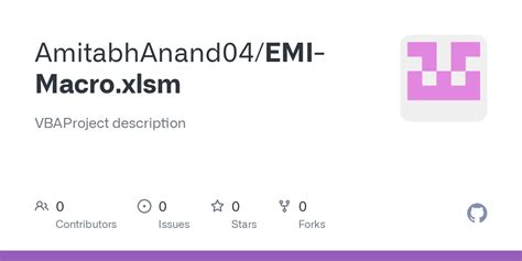 github amitabhanand04 emi macro xlsm vbaproject description