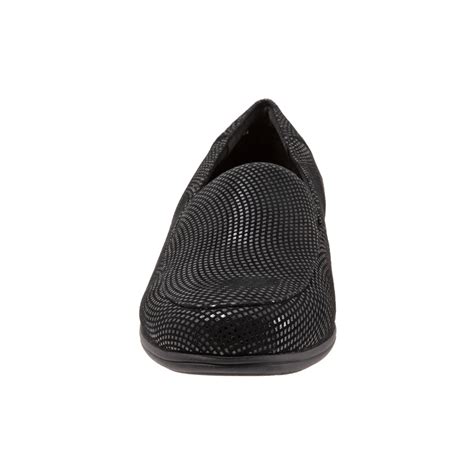 Trotters Womens Deanna Slip On Black Mini Dots Mar Lou Shoes Mar