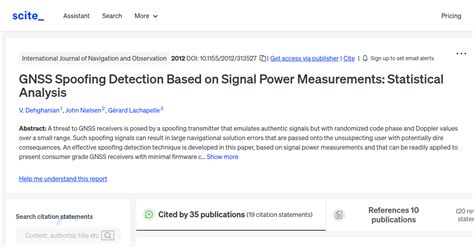 Gnss Spoofing Detection Based On Signal Power Measurements Statistical Analysis