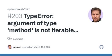typeerror argument of type method is not iterable on install of