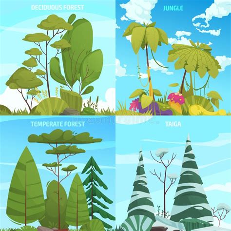 Ecosystem Types Set Stock Vector Illustration Of Desert 268174207