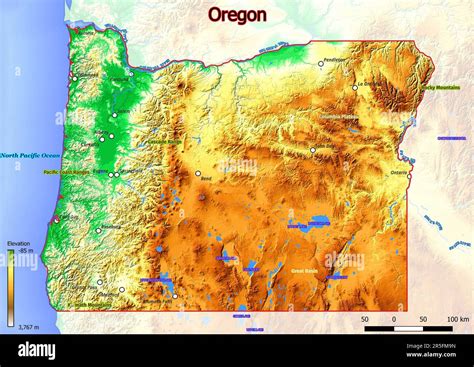 Cascade Range Physical Map Cascade Range Physical Map