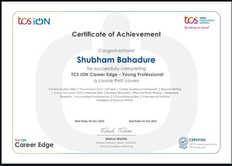 Shubham Bahadure On Linkedin New Achievement Where I Completed The Presentation Skill And