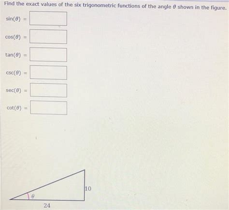 Solved Find The Exact Values Of The Six Trigonometric Chegg Com