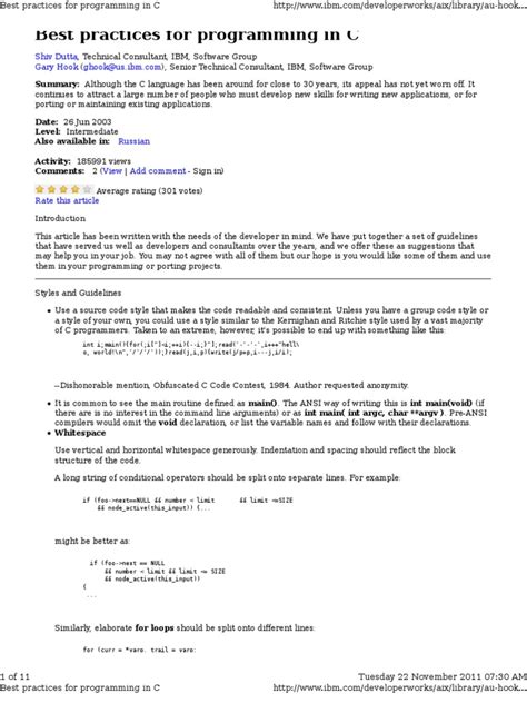 Best Coding Practices In C Pdf C Programming Language Pointer Computer Programming