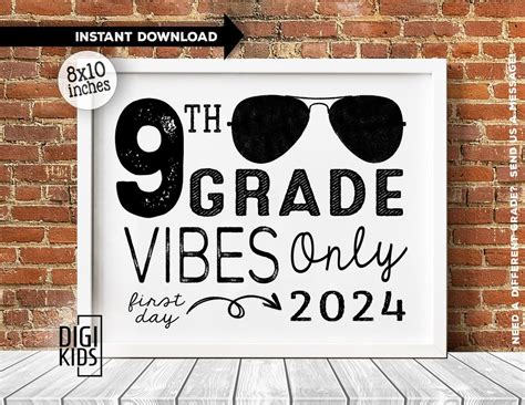 First Day Of 9th Grade Sign First Day Of School Sign 9th Grade