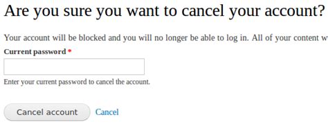 User Cancel Password Confirm