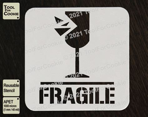 Fragile Stencil Fragile Symbol Packaging Stencil Glass Etsy