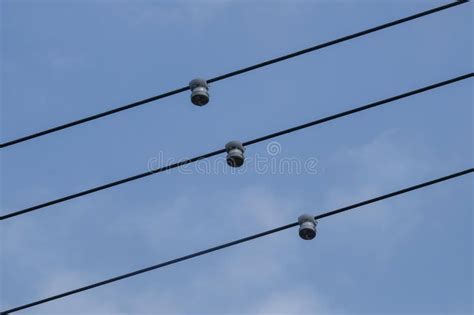 Overhead Fault Indicator On High Voltage Electric Wire Stock Photo Image Of Battery Mast