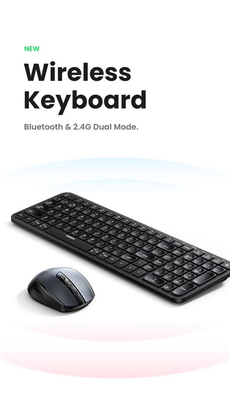 UGREEN Keyboard Wireless Bluetooth GHz English Keycaps For Laptop MacBook IPad PC Tablet
