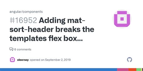 adding mat sort header breaks the templates flex box layout · issue