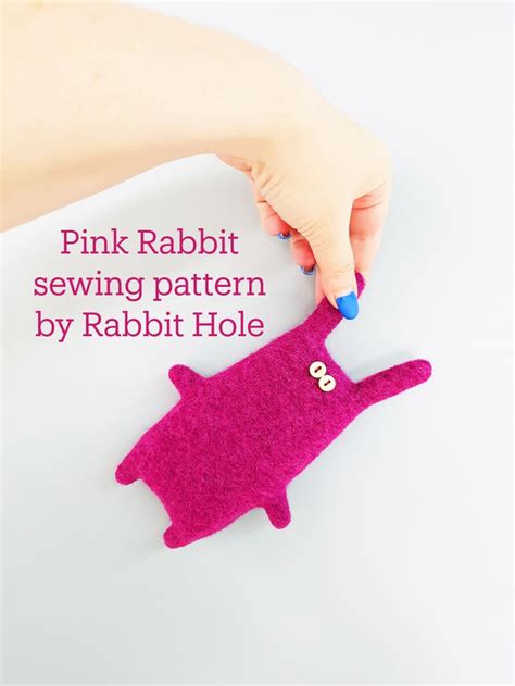 Pink Rabbit Sewing Pattern Pdf Digital Tutorial In English Stuffed