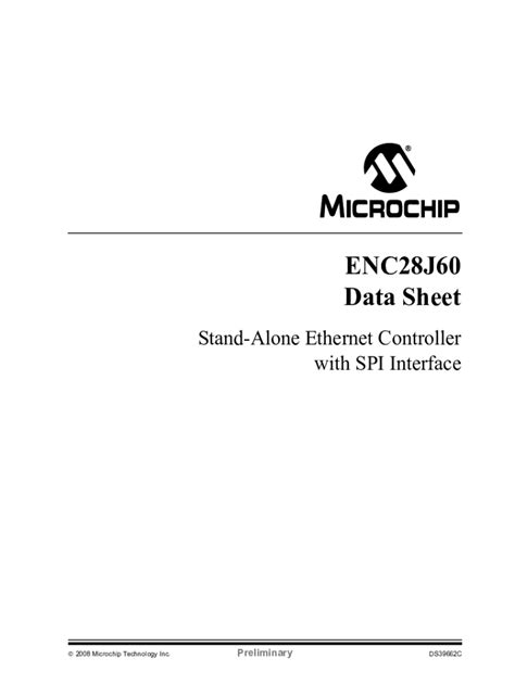 Fillable Online Microchip Enc28j60 Data Sheet Stand Alone Ethernet