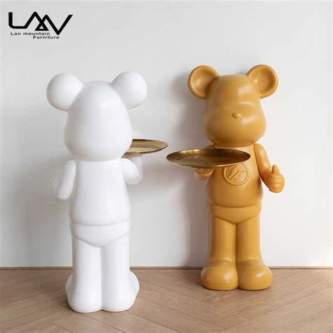 Modern Creative Cartoon Cute Side Table Home Decoration Plastic Bear Shape Corner Table