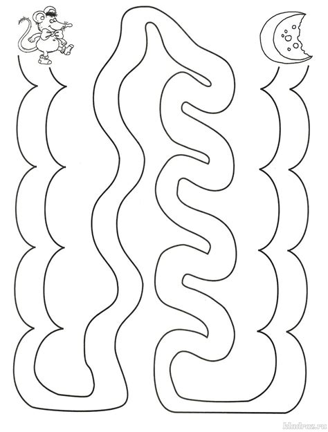 Развивающее упражнение для детей 5 7 лет Проведи дорожку не касаясь линий Страница 2319