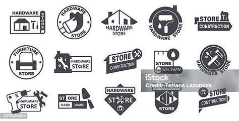 건축 도구 주택 수리 철물점 Diy 악기 및 리노베이션 도구 재주꾼 수리공 주택 유지 보수 장비 건설 상점 상징 벡터 세트