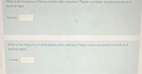 Solved A Population Of Beetles Was Scored For Color The