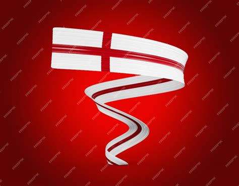 Premium Photo 3d Flag Of England 3d Shiny Waving Flag Ribbon Isolated