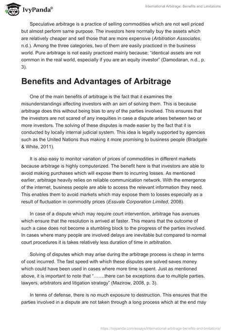 International Arbitrage Benefits And Limitations 1388 Words Report