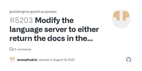 Modify The Language Server To Either Return The Docs In The Editor S Selected Language Or To