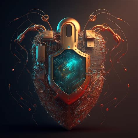 Logotipo Generativo De Ciberseguridad Y Escudo De Seguridad De Ai