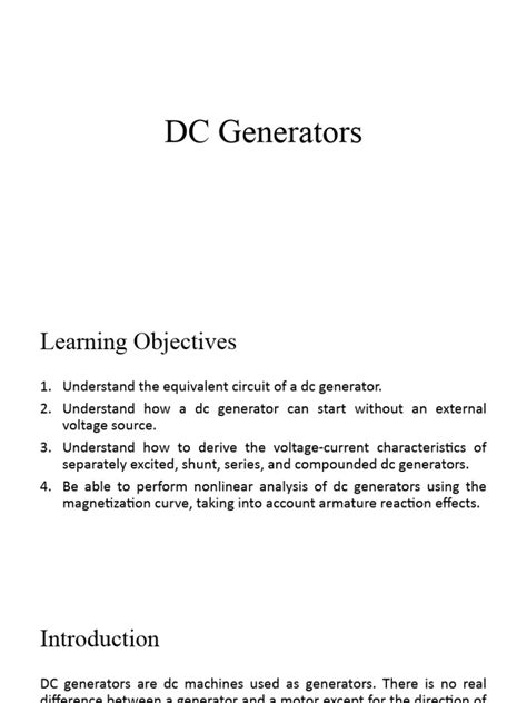 Dc Generators Pdf Electric Generator Direct Current
