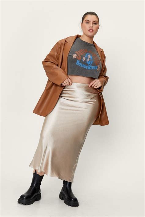 Plus Size Premium Satin Maxi Skirt Satin Maxi Skirt Maxi Skirt