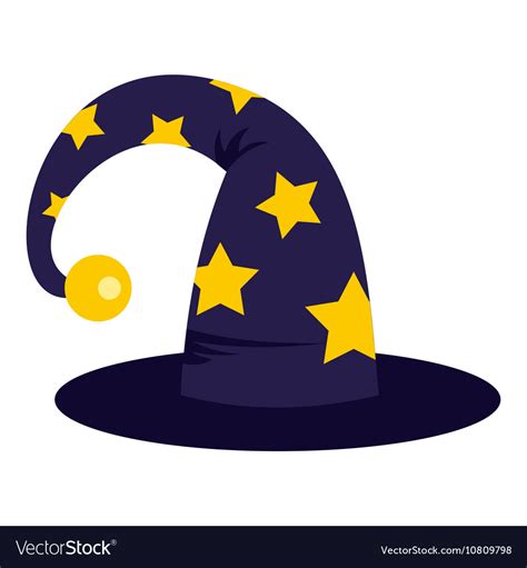 Wizard Hat Icon Flat Style Royalty Free Vector Image