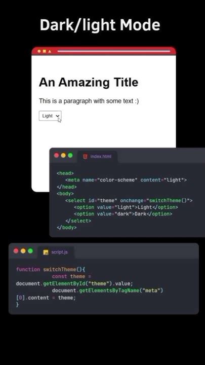 Darklight Mode Using Javascript Javascript Java Html Css Coding