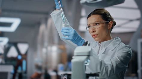 Scientist Making Vaccine Research Looking On Stock Footage Sbv